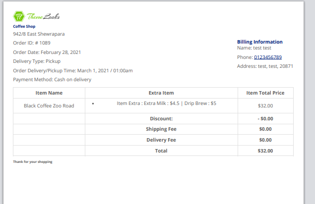 From where you will set the invoice printer type? - RestroFood