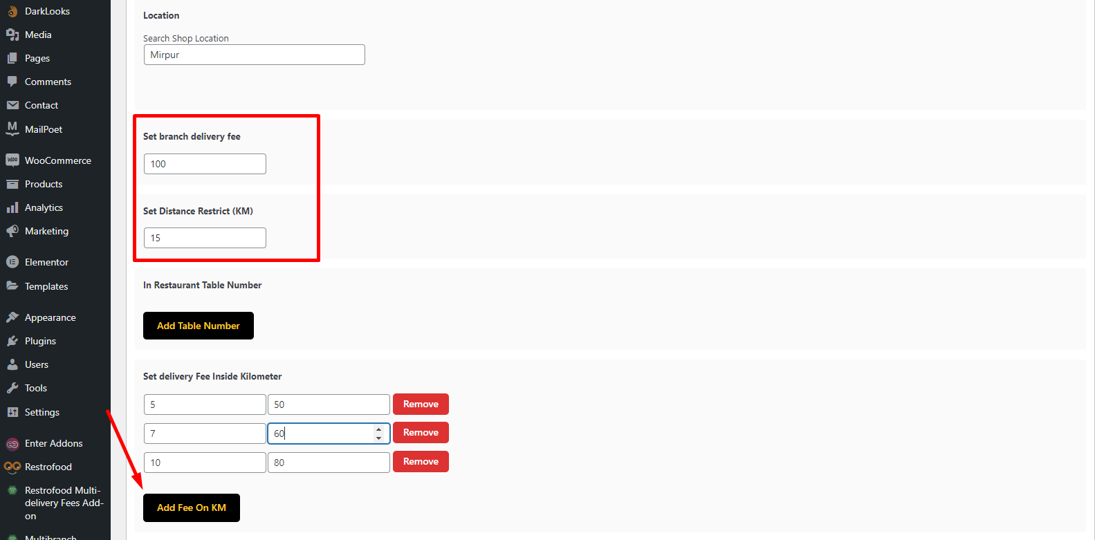 How to Work RestroFood Kilometer-Wise Multi-Delivery Fees System?
